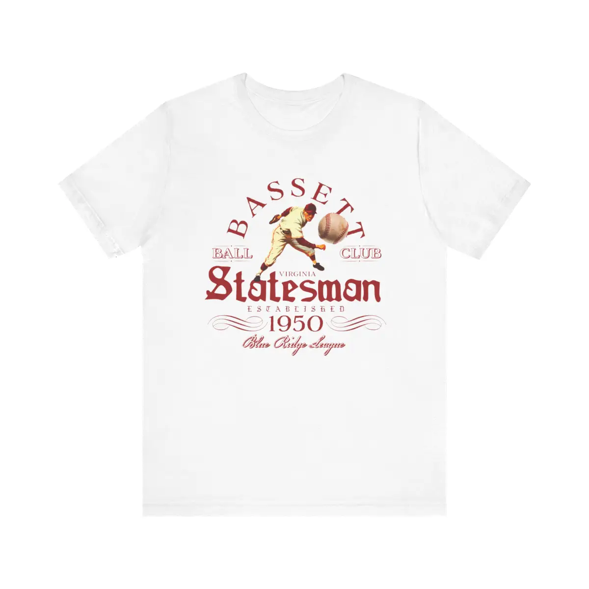 Bassett Statesman Baseball T-Shirt – Blue Ridge League Tribute Apparel ...